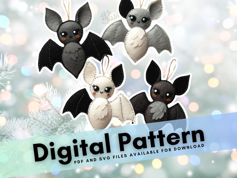 Halloween Bat Felt Pattern Digital Template: Craft Your Own Spooky Bat ...