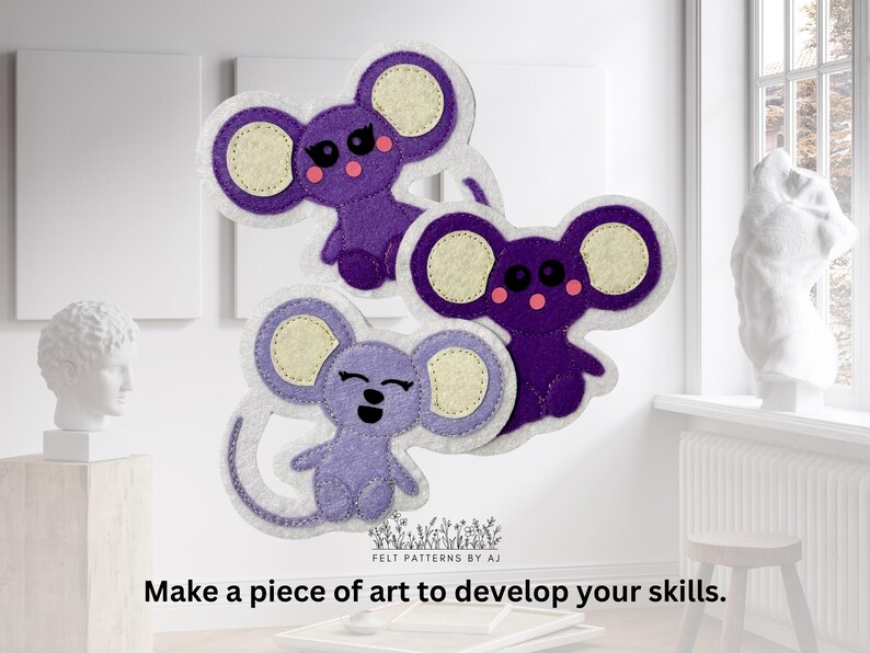 Adorable Mouse DIY Felt Ornament Christmas Pattern - Etsy