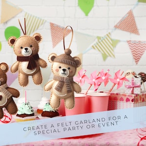 Felt Teddy Bear in Scarf Pattern Digital Template: Craft Your Own Cozy ...