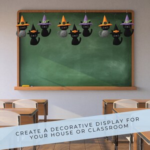 Black Cat in Witch's Hat Felt Pattern Digital Template: Craft Your Own ...