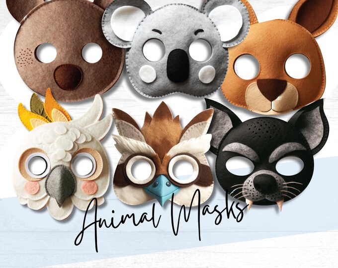 25 Printable Masks I Standard PDF I Instant Download I Animal Halloween ...