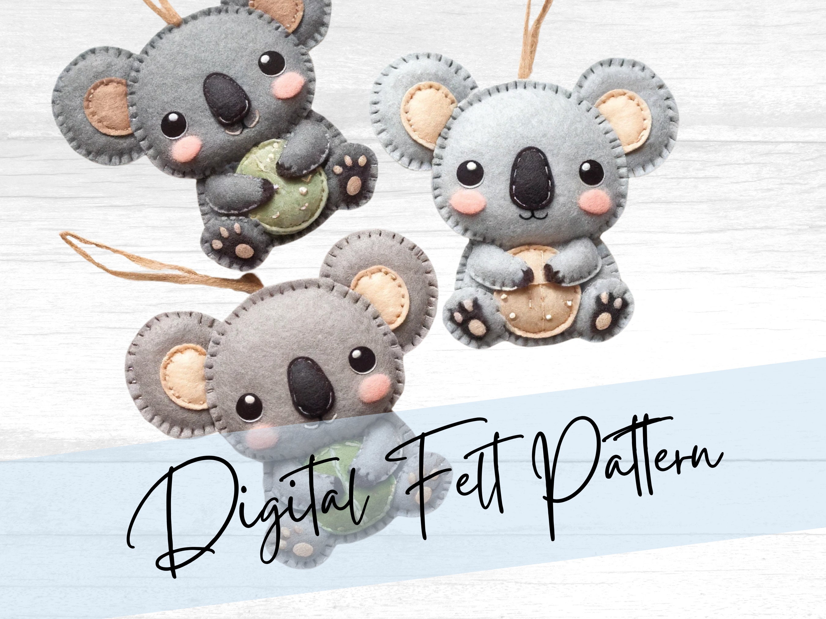 Felt Koala Digital Sewing Pattern for Quiet Books, Toys, and Australian ...