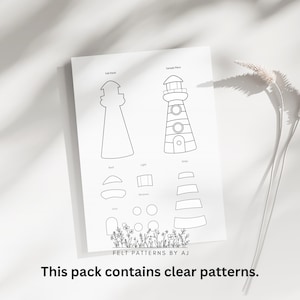Felt Lighthouses Digital Sewing Pattern for Quiet Books, Toys, and Felt ...