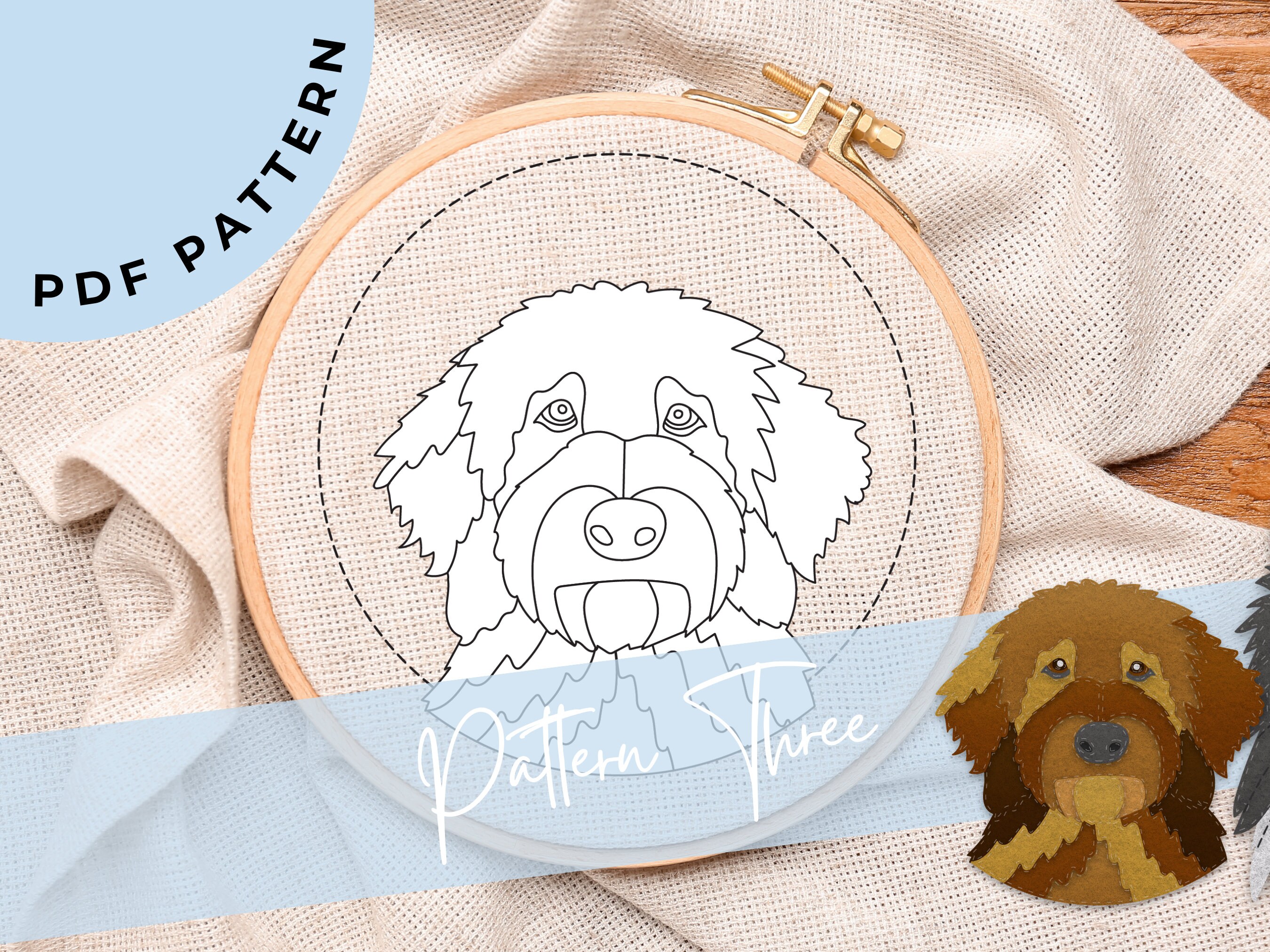 Dog Breeds Embroidery & Felt Ornament Patterns: DIY Craft Kit (PDF ...