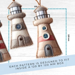Felt Lighthouses Digital Sewing Pattern for Quiet Books, Toys, and Felt ...