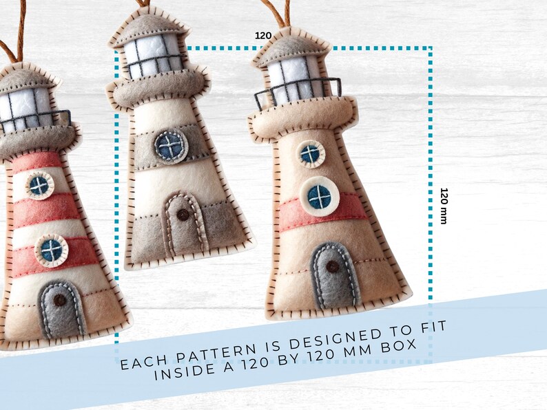 Felt Lighthouses Digital Sewing Pattern for Quiet Books, Toys, and Felt ...