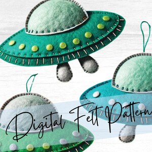 DIY Felt Alien Spaceship UFO Pattern Versatile Craft Sewing Project for ...