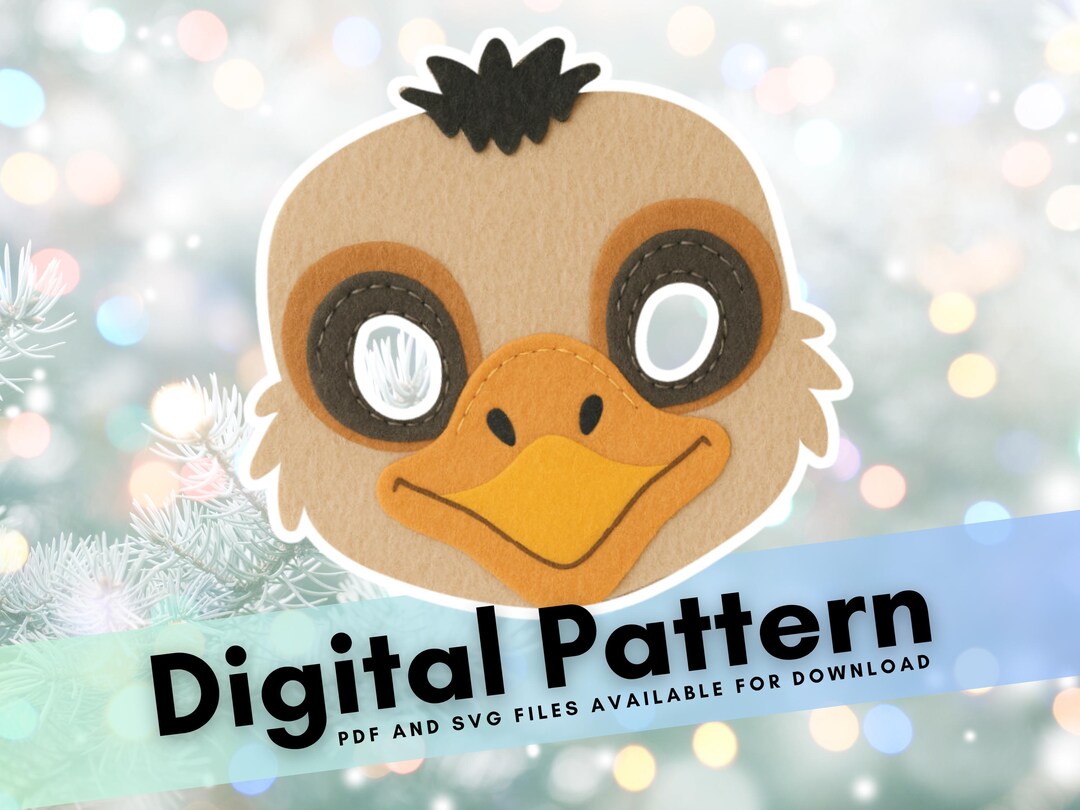 DIY Felt Ostrich Mask Sewing Pattern: Kids Costume (PDF & SVG) - Etsy