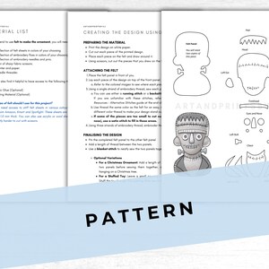 Frankenstein's Monster Felt Pattern Digital Template: Craft Your Own ...