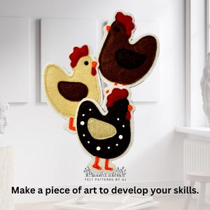 Felt Chicken, Hen or Rooster Animal Pattern: Create Adorable Decor ...