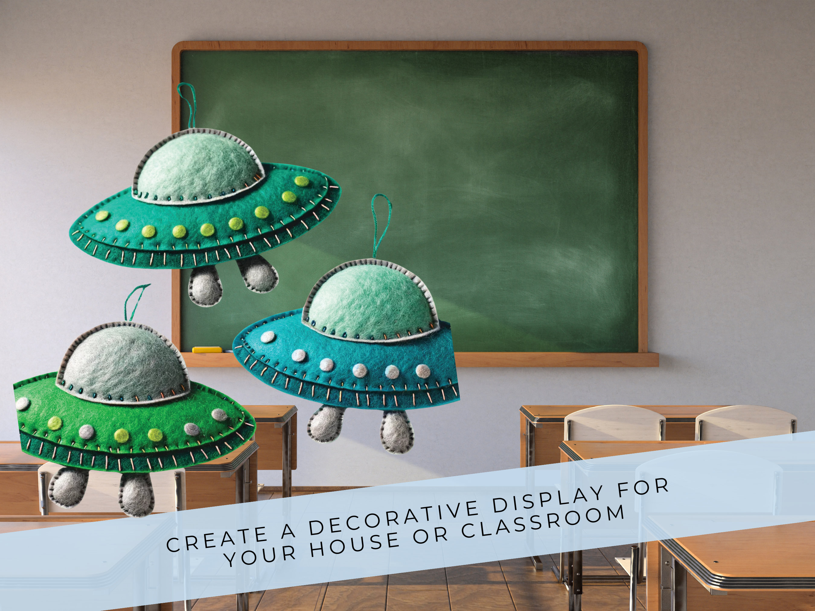 DIY Felt Alien Spaceship UFO Pattern Versatile Craft Sewing Project for ...