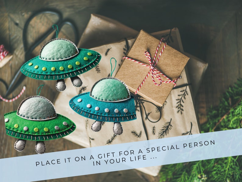 DIY Felt Alien Spaceship UFO Pattern Versatile Craft Sewing Project for ...