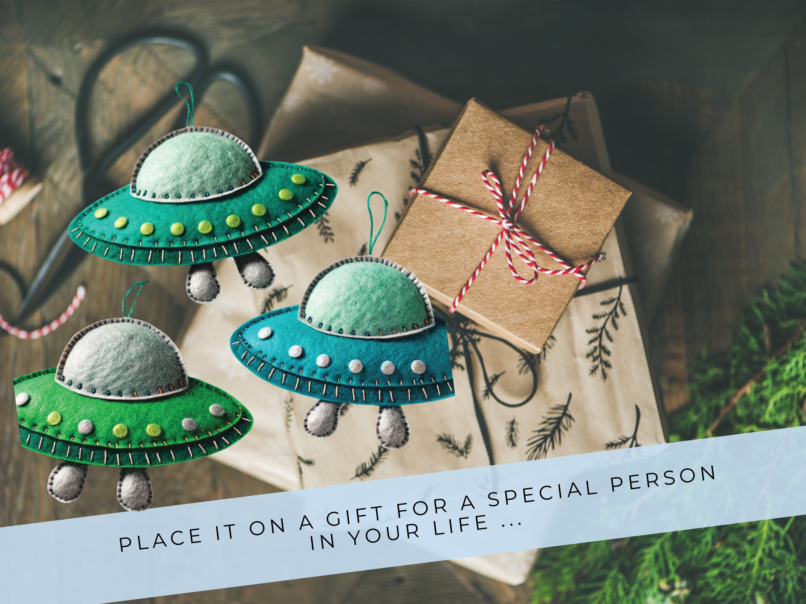 DIY Felt Alien Spaceship UFO Pattern Versatile Craft Sewing Project for ...