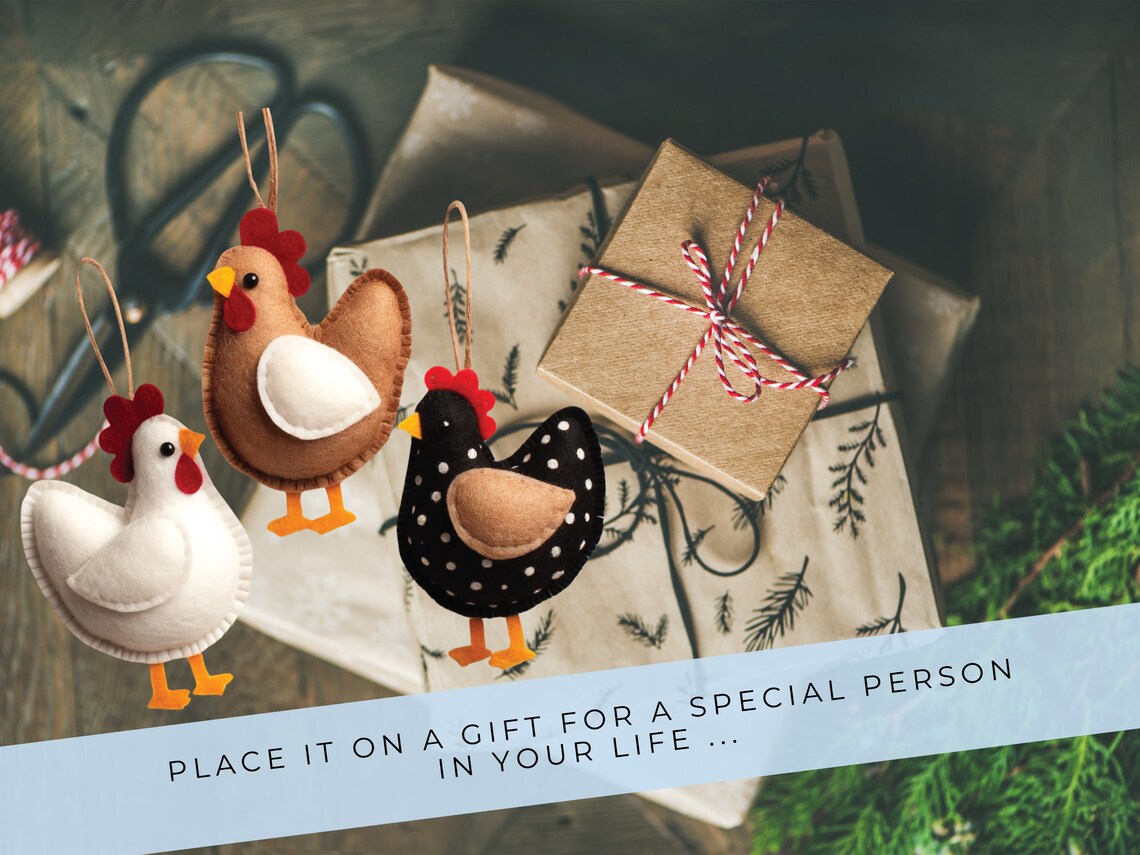 Felt Chicken, Hen or Rooster Animal Pattern: Create Adorable Decor ...