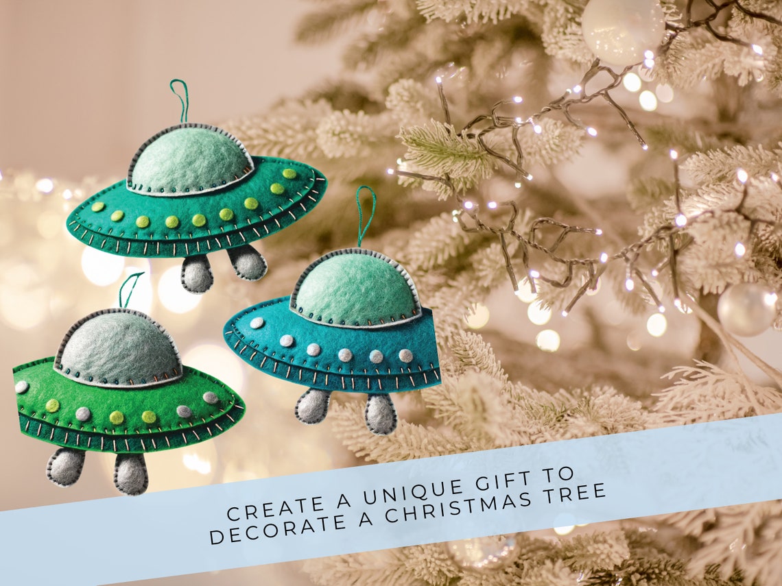 DIY Felt Alien Spaceship UFO Pattern Versatile Craft Sewing Project for ...