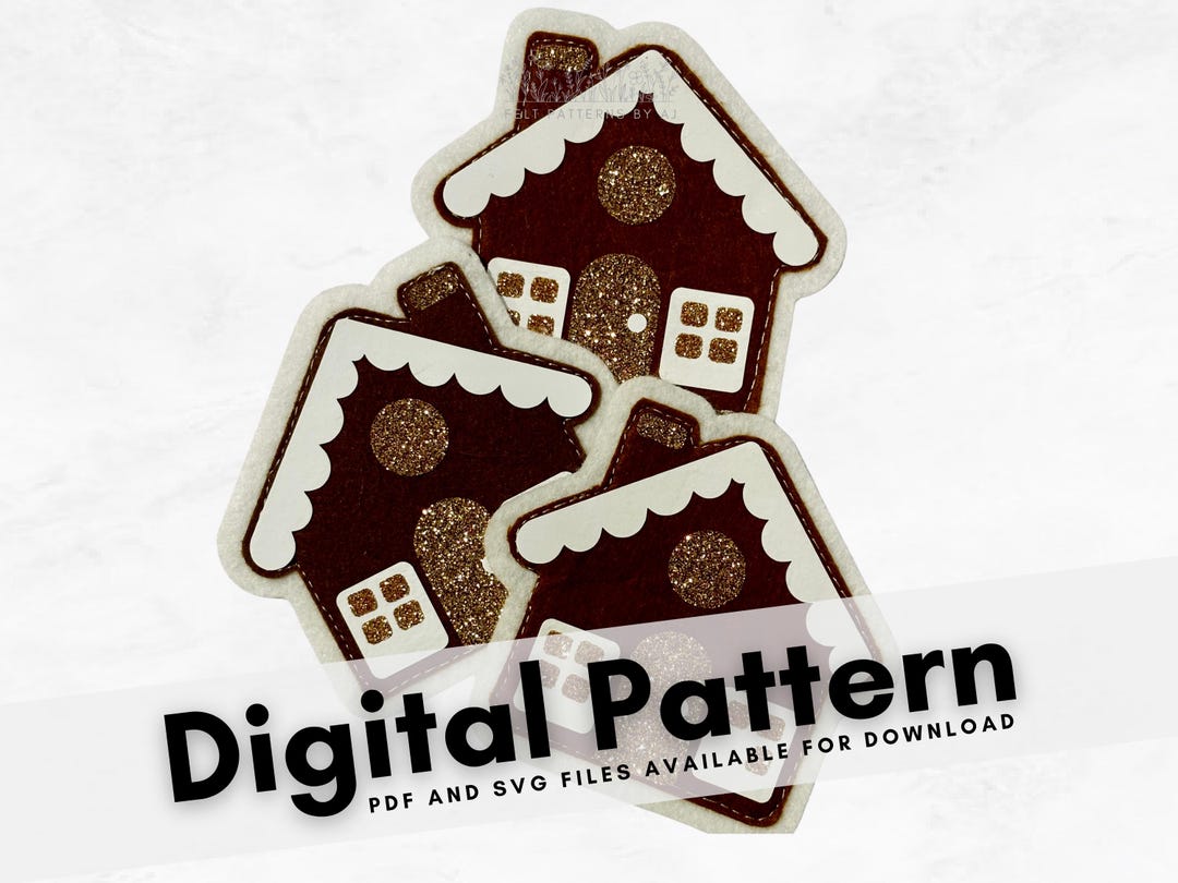 Gingerbread House DIY Felt Ornament Christmas Pattern - Etsy