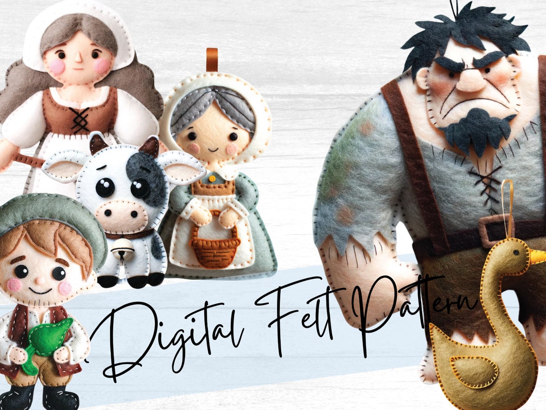 Jack and the Beanstalk Felt Patterns - DIY Craft Kit for Busy Books ...