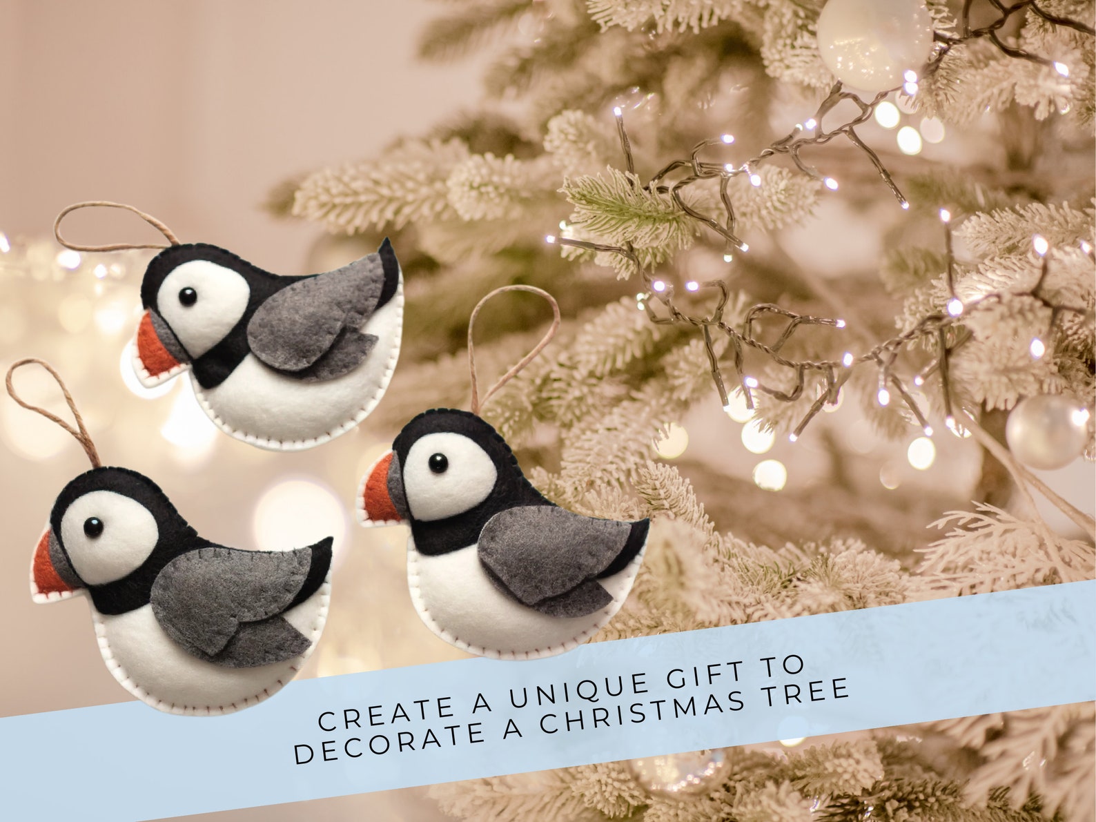 Puffin Felt Ornament Pattern: DIY Animal Sewing (digital Pattern ...