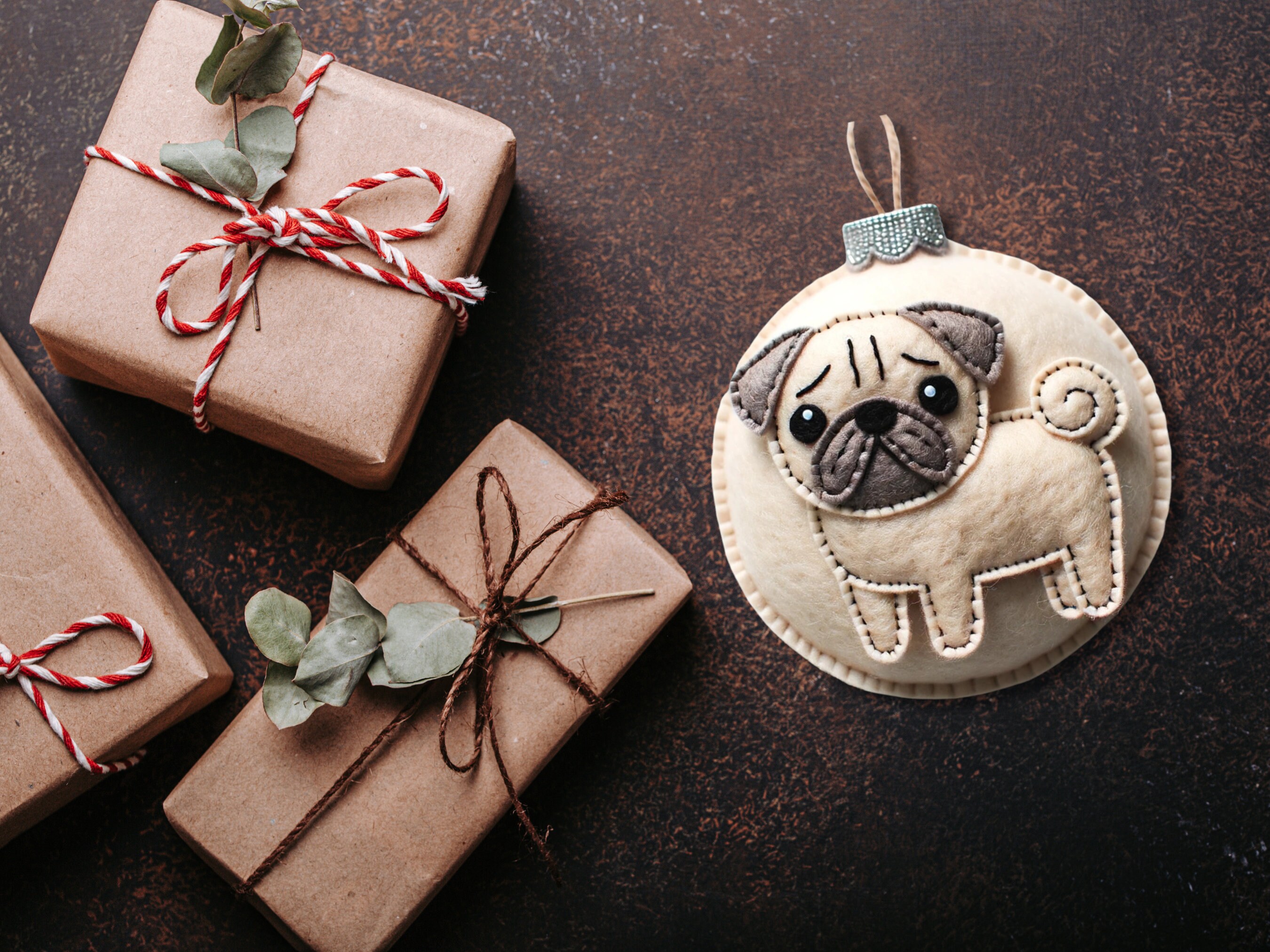 DIY Felt Pug Ornament: Hand Embroidery Pattern (instant Download PDF ...