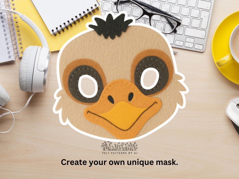 DIY Felt Ostrich Mask Sewing Pattern: Kids Costume (PDF & SVG) - Etsy