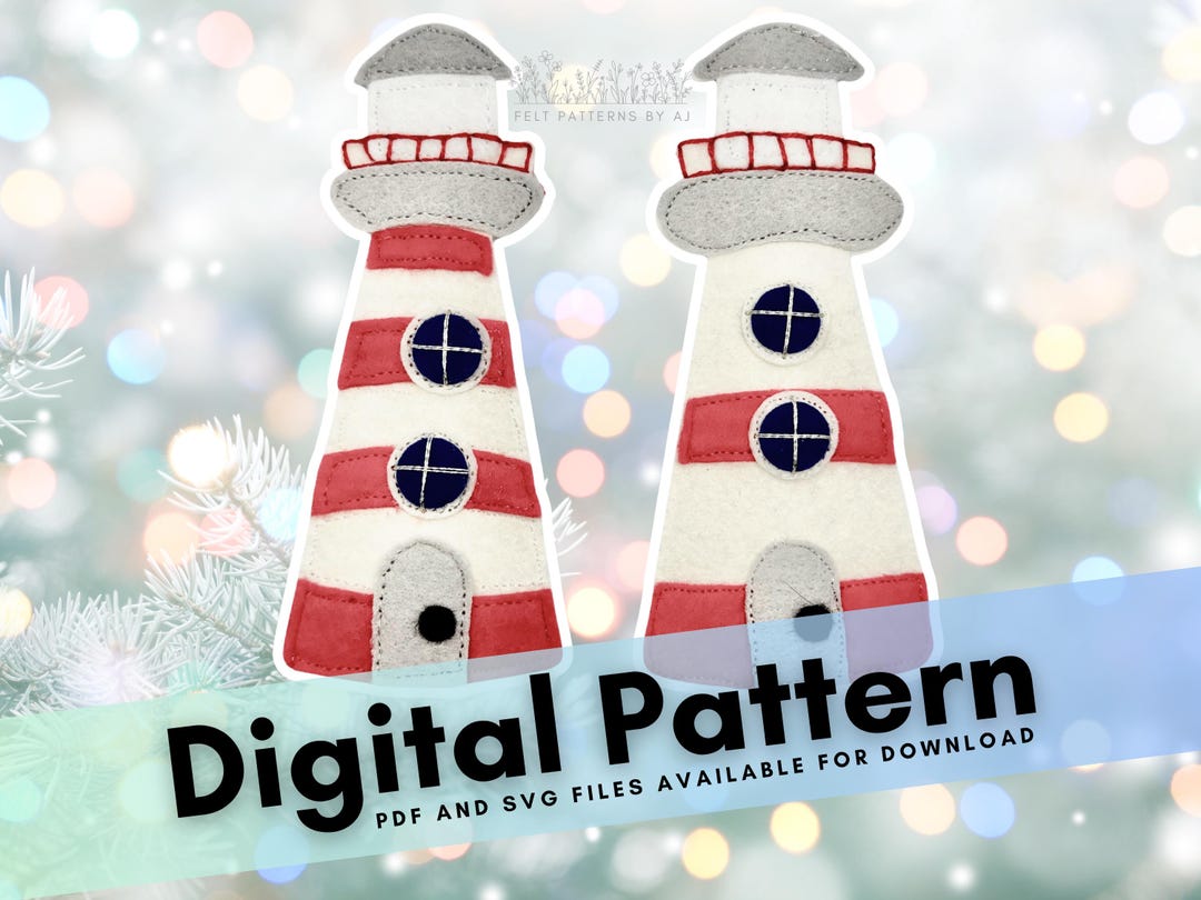 Felt Lighthouses Digital Sewing Pattern for Quiet Books, Toys, and Felt ...