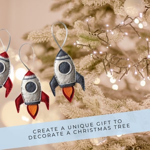 DIY Felt Rocket Pattern - Versatile Craft Sewing Project for Ornaments ...