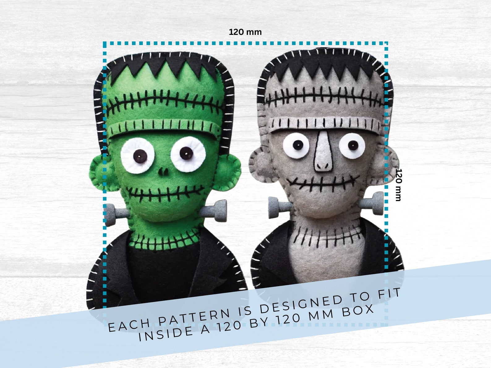 Frankenstein's Monster Felt Pattern Digital Template: Craft Your Own ...