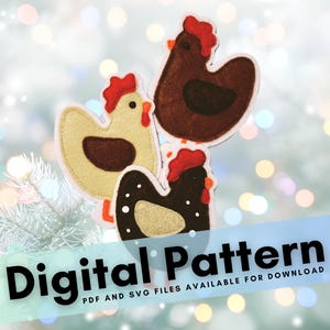 Felt Chicken, Hen or Rooster Animal Pattern: Create Adorable Decor ...