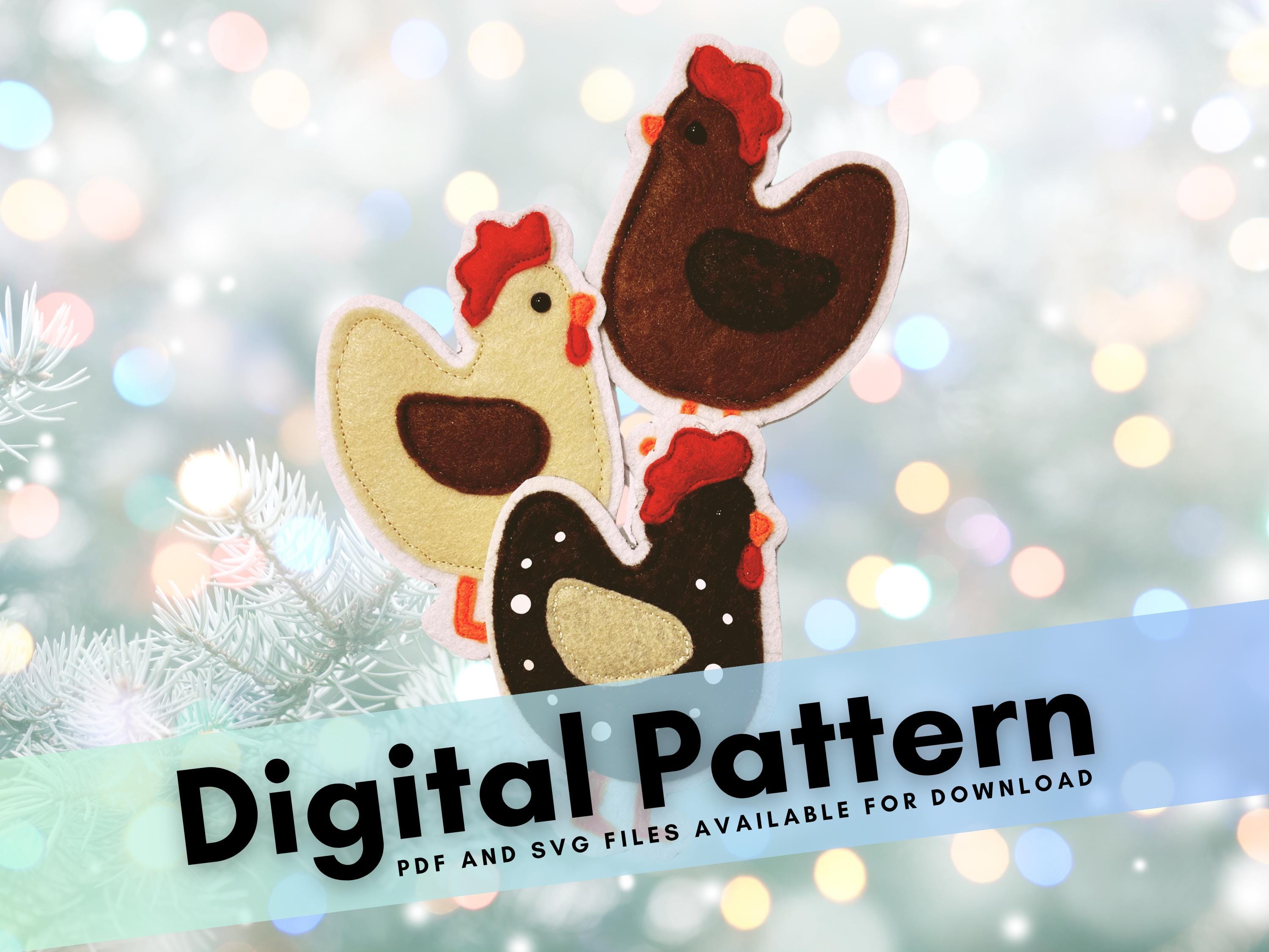 Felt Chicken, Hen or Rooster Animal Pattern: Create Adorable Decor ...