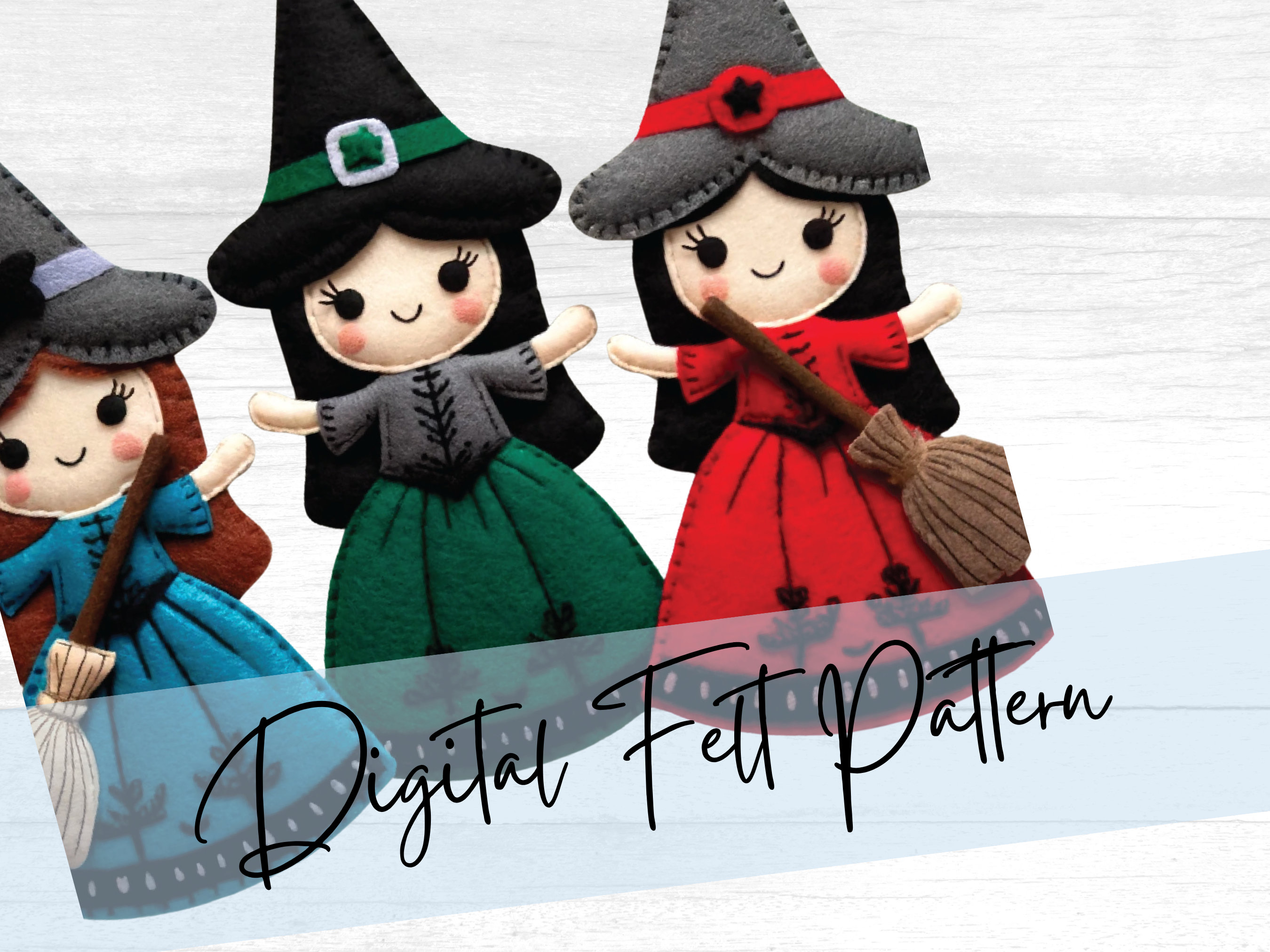 Witch Felt Pattern Digital Template: Craft Your Own Spooky Enchantress ...
