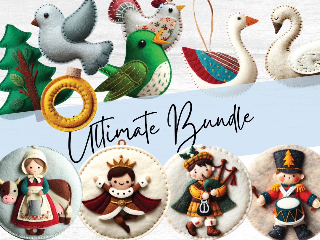 Felt 12 Days of Christmas Digital Bundle 11 Patterns for Christmas ...