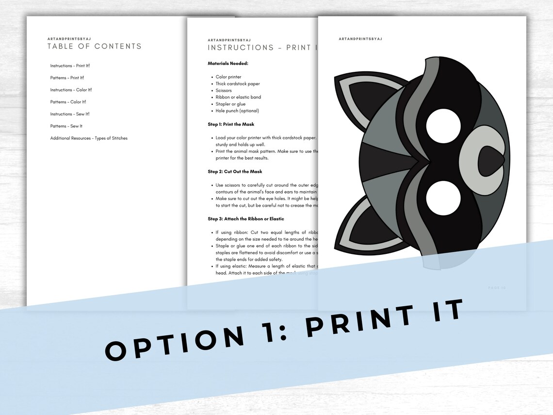 Felt Woodland Animal Mask Patterns Printable Mask, Coloring Page & Felt ...