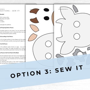 Felt Farm Animal Mask Patterns - Printable Mask, Coloring Page & Felt ...