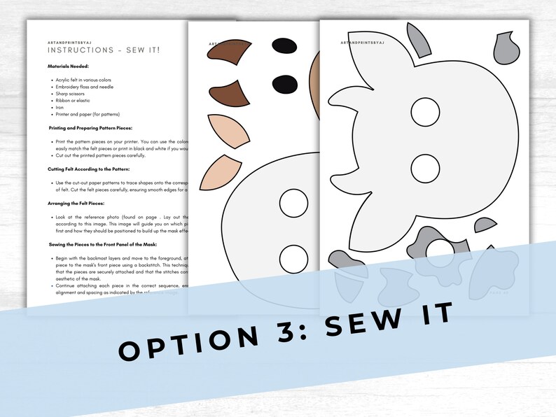 Felt Farm Animal Mask Patterns Printable Mask, Coloring Page & Felt ...