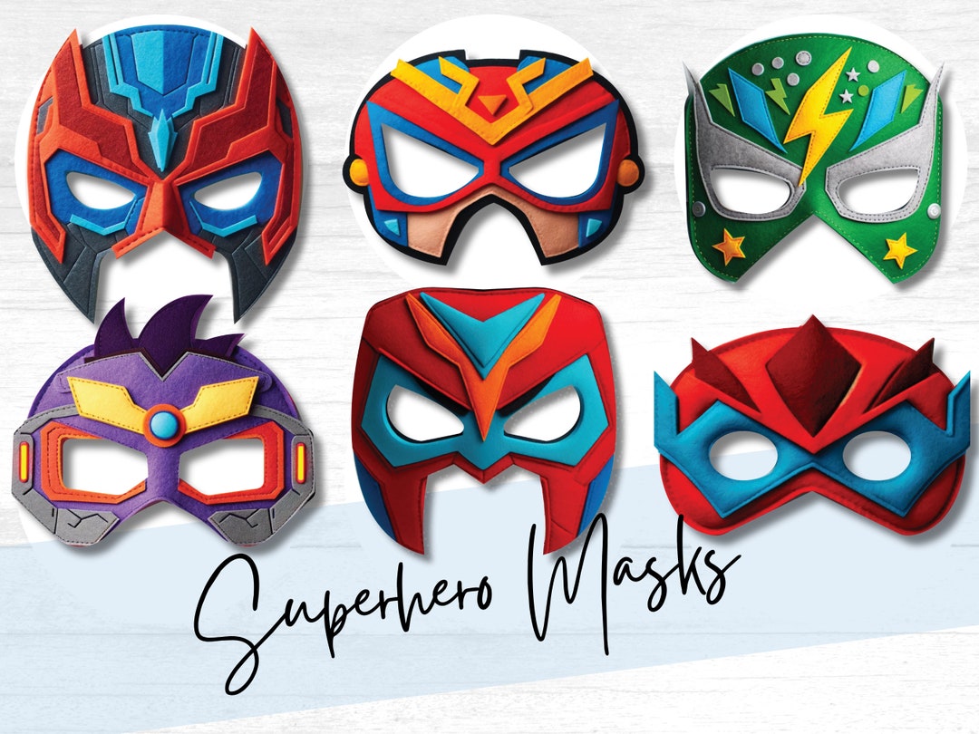 Superhero Mask Patterns - Printable Mask, Coloring Page & Felt Sewing ...
