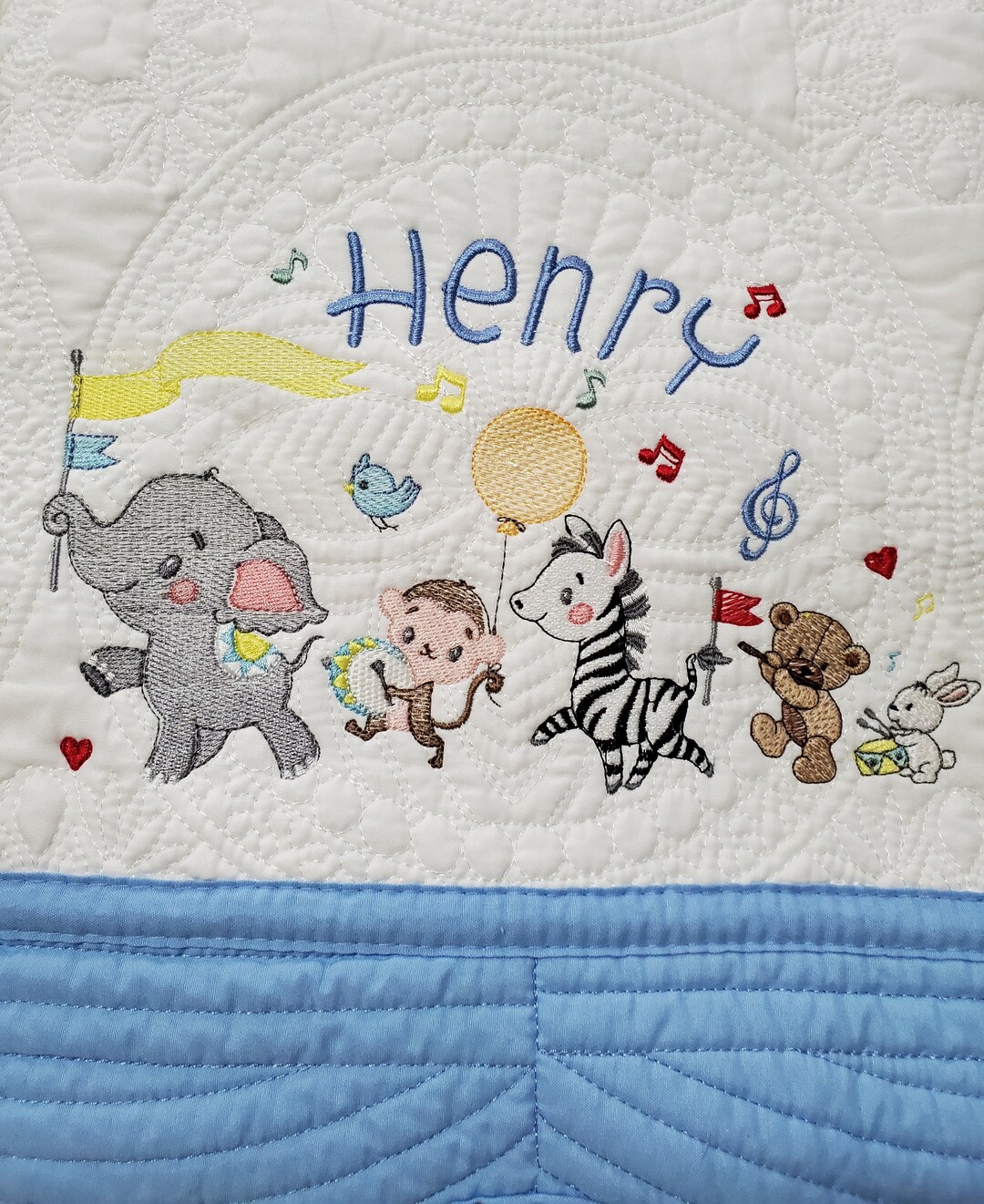 Monogrammed Baby Quilt, Monogrammed Baby Blanket, Embroidered Baby ...