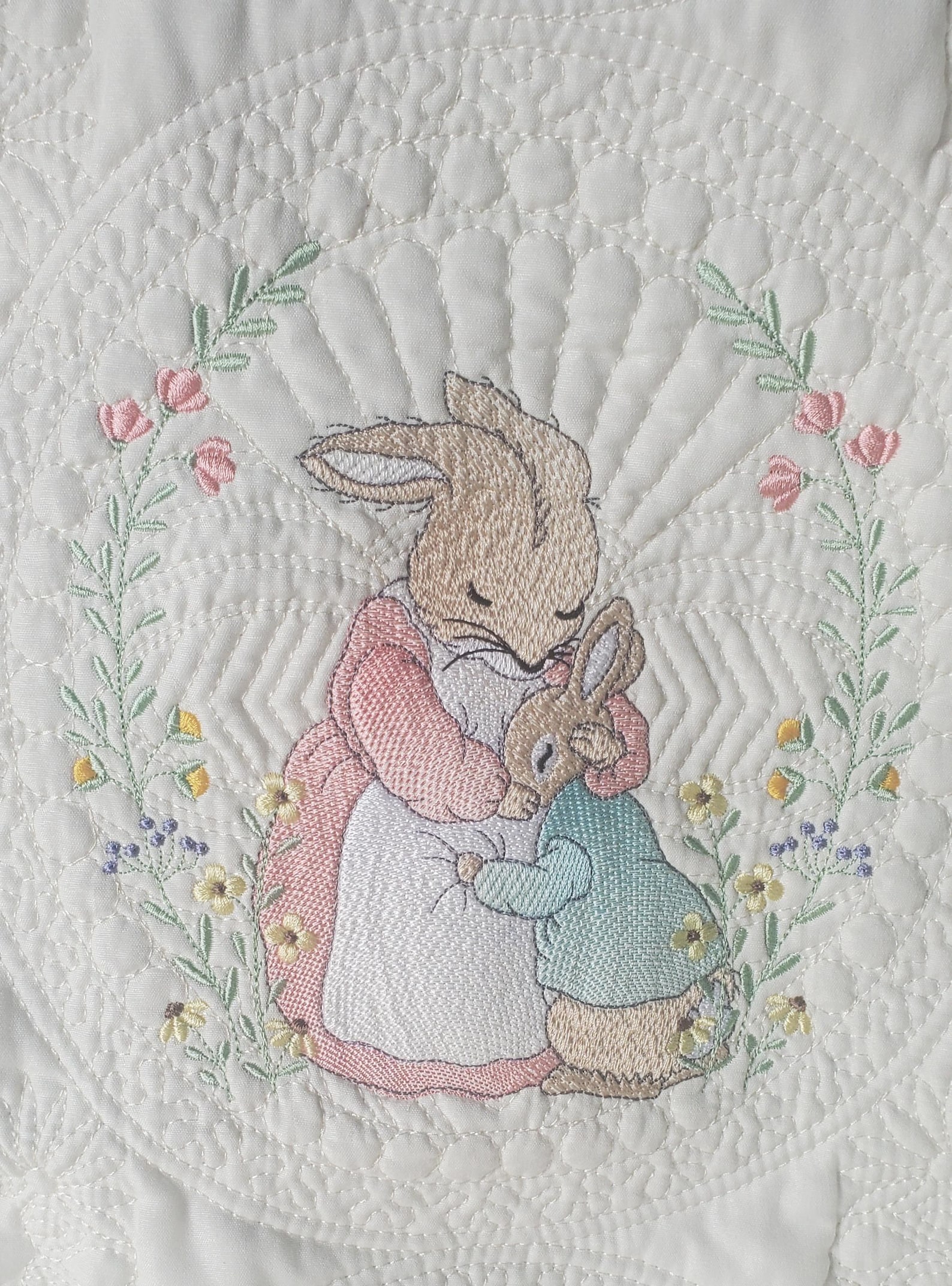 Heirloom Baby Quilt, Embroidered Baby Quilt, Baby Blanket, Baby Shower ...