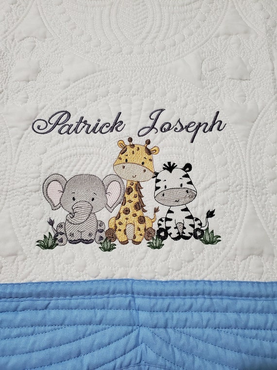 Embroidered Baby Quilt Baby Shower Gift Heirloom Baby Quilt | Etsy
