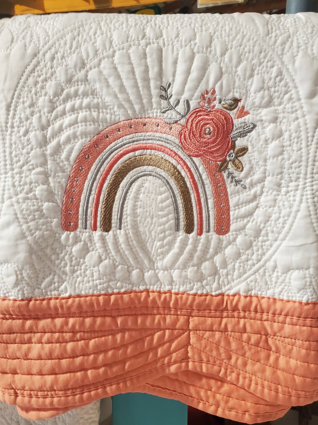 Heirloom Baby Quilt, Embroidered Baby Quilt, Personalized Baby Quilt ...