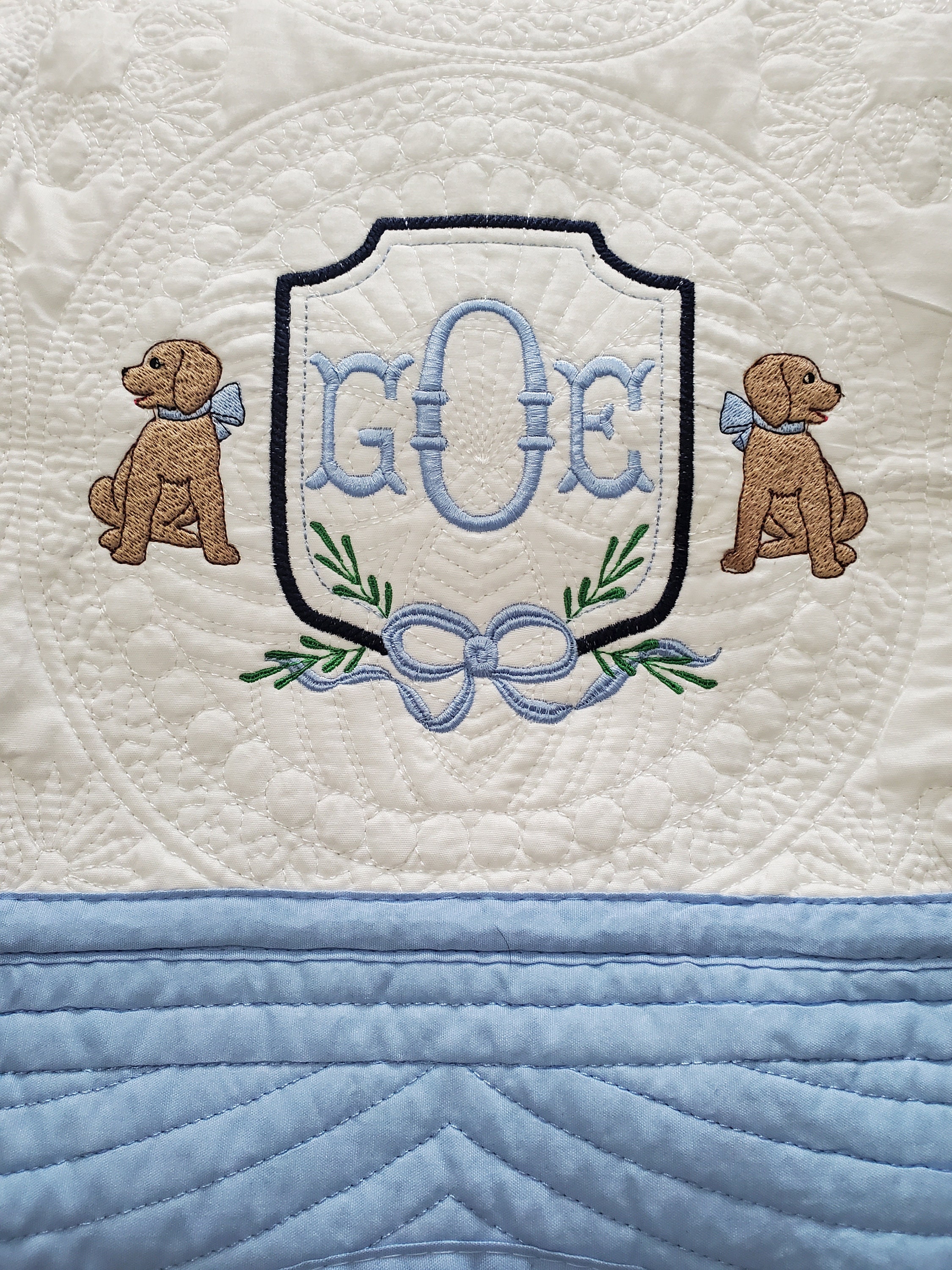 Embroidered Baby Quilt, Heirloom Baby Quilt, Personalized Baby Quilt ...