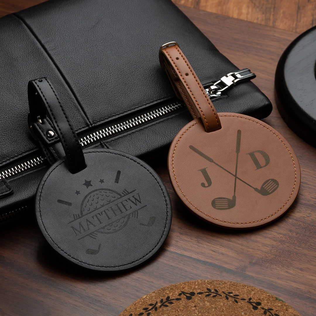 Custom Leather Golf Bag Tag,custom Golf Gift,golfers Gift,birthday ...