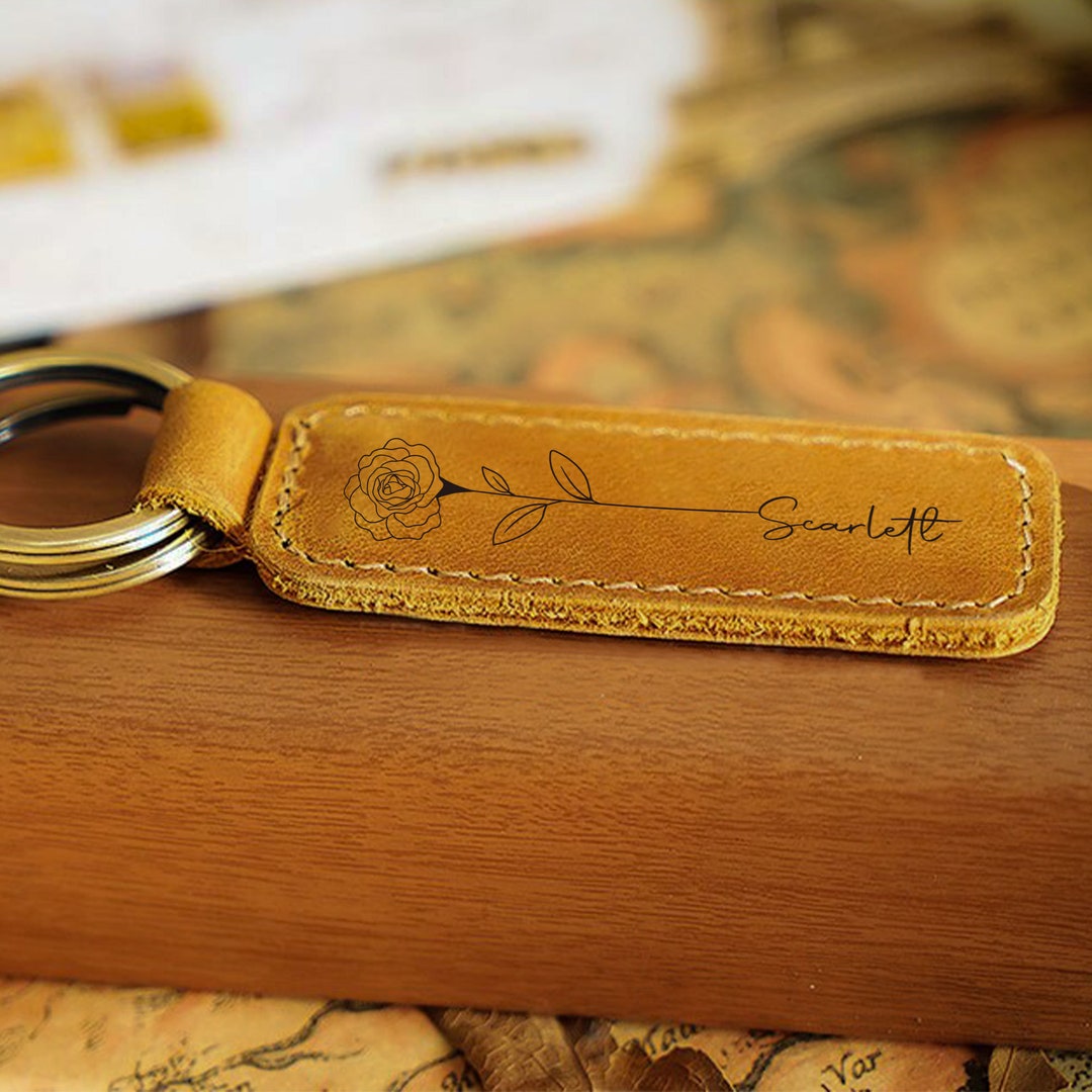 Personalized Key Ringsbirthflower Keychaincustom Party - Etsy