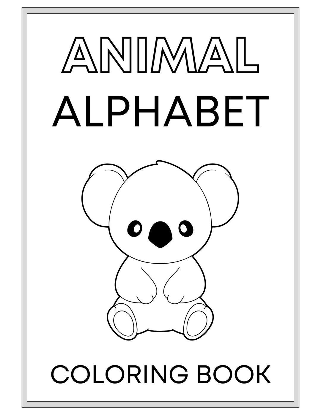 Animal Alphabet Children's Coloring Book - Etsy
