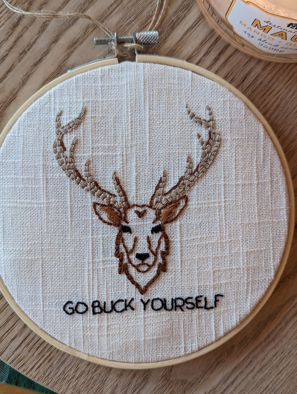Go Buck Yourself Hand Embroidered Handmade Hoop Decor - Etsy