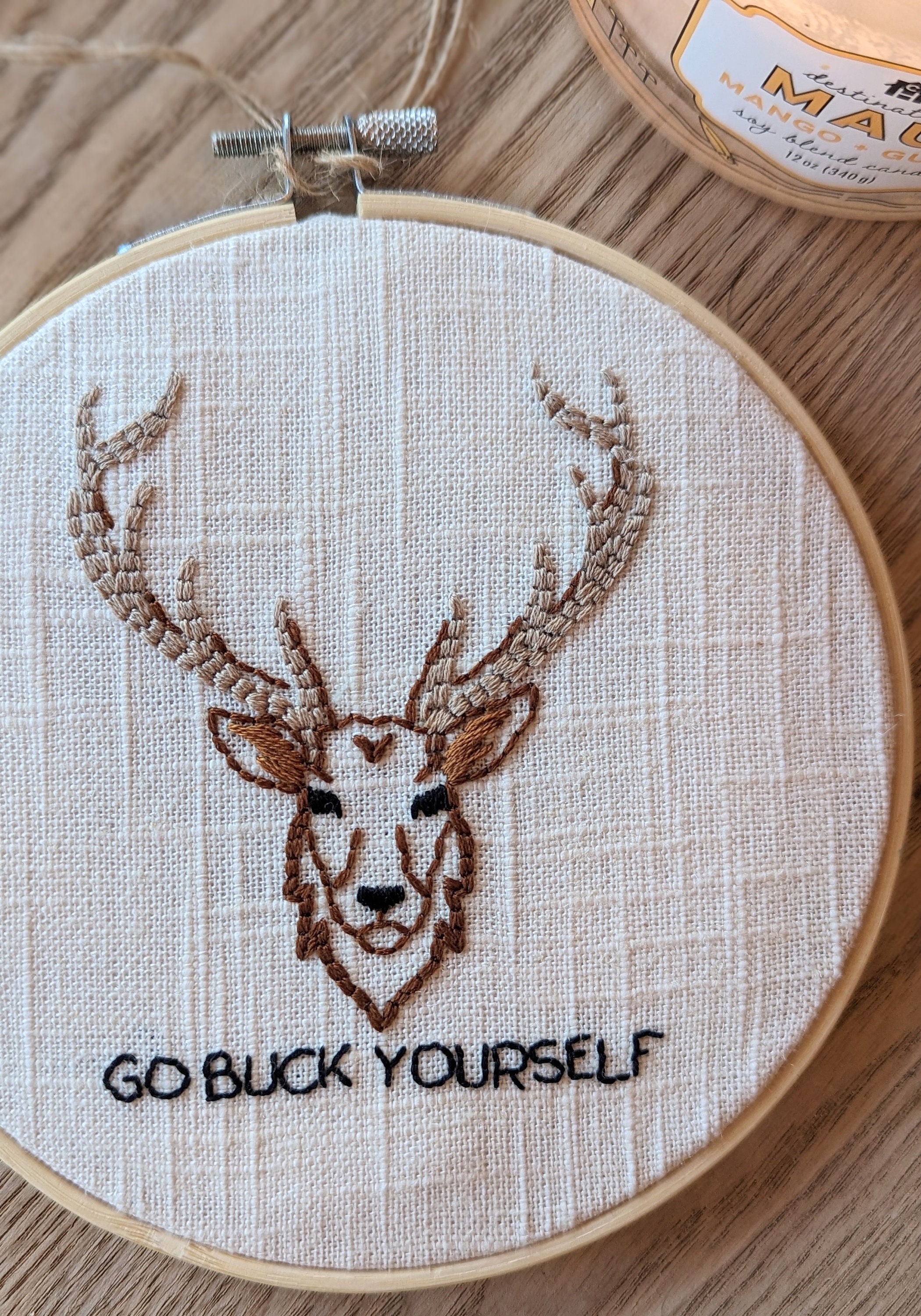 Go Buck Yourself Hand Embroidered Handmade Hoop Decor - Etsy