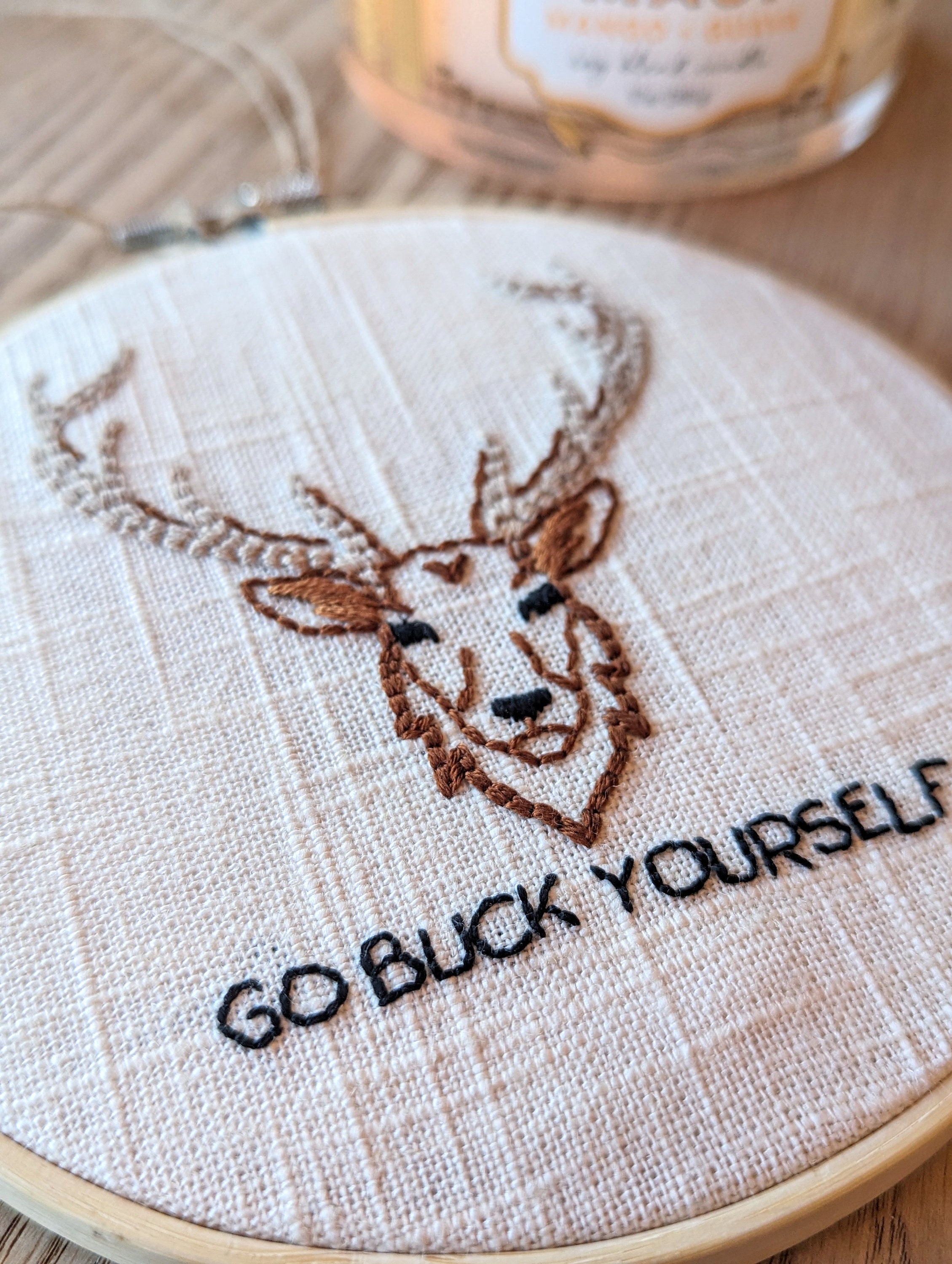 Go Buck Yourself Hand Embroidered Handmade Hoop Decor - Etsy