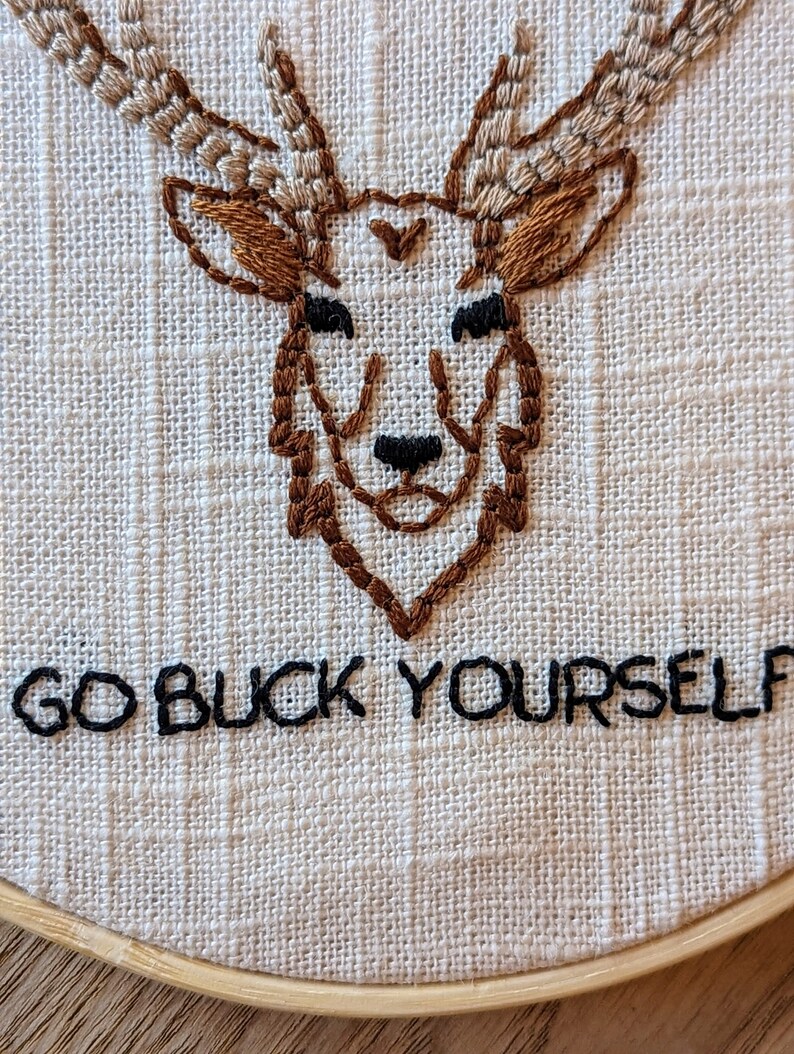Go Buck Yourself Hand Embroidered Handmade Hoop Decor - Etsy
