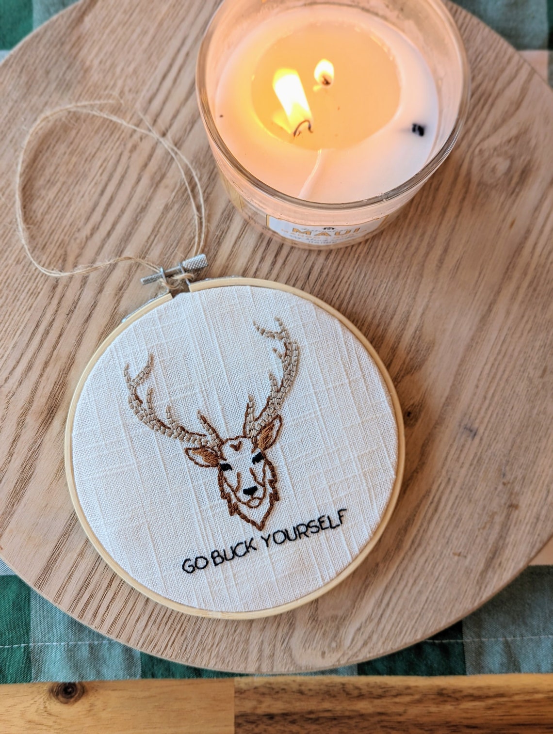 Go Buck Yourself Hand Embroidered Handmade Hoop Decor - Etsy