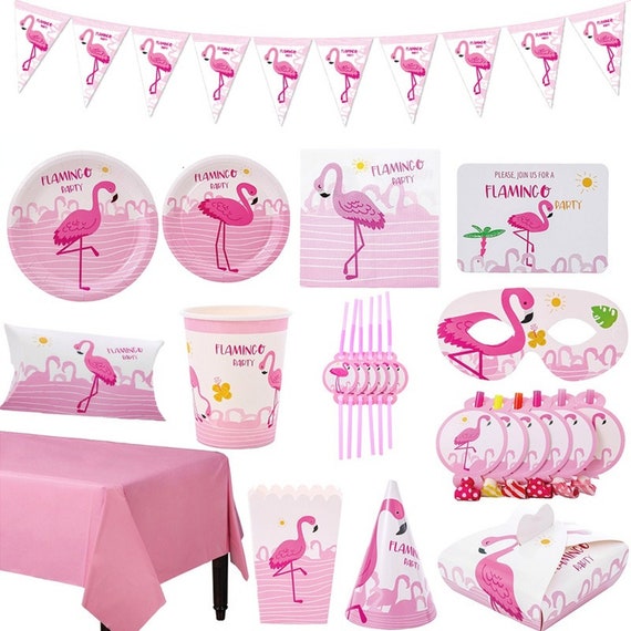 Flamingo Party Tableware Tropical Hawaiian Party Supplies - Etsy