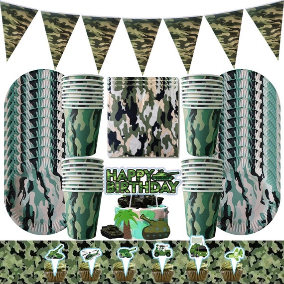 Army Military Party Tableware Camouflage Birthday Decoration - Etsy